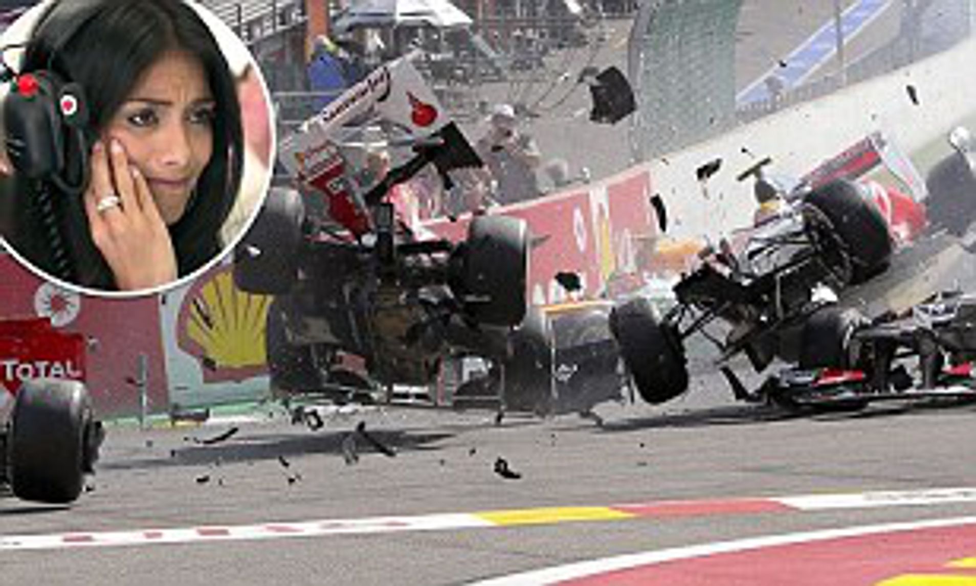 ACCIDENT:Lewis hamilton in a horror car crash....
