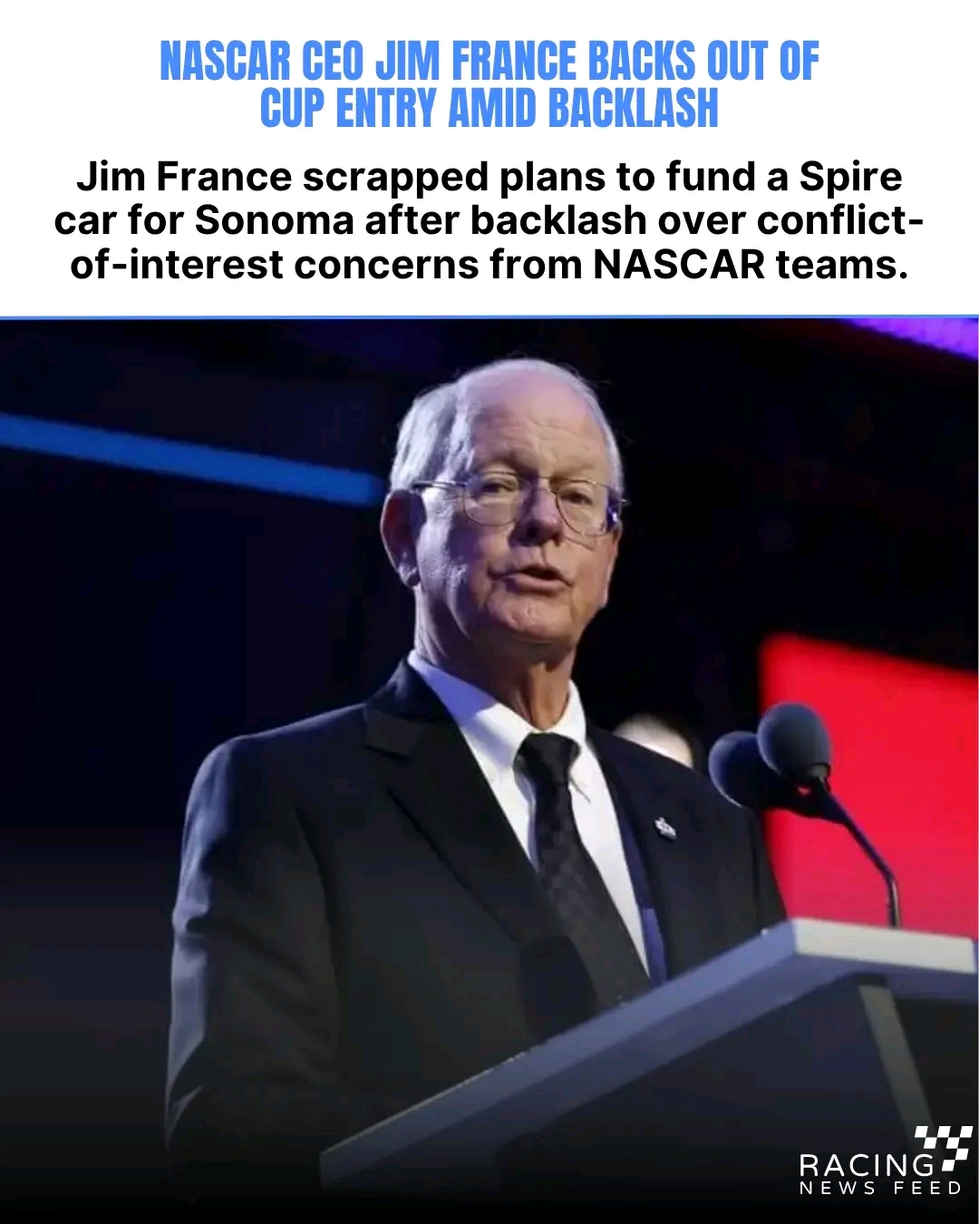 Controversy in the Garage: NASCAR CEO Jim France's Near-Entry with ...